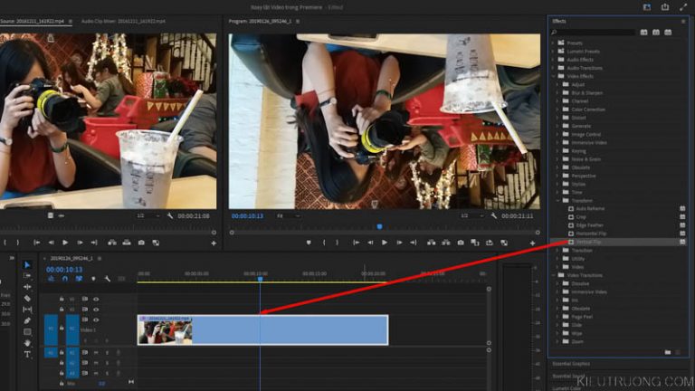 Lật ngược Video trong Premiere - Kiều Trường